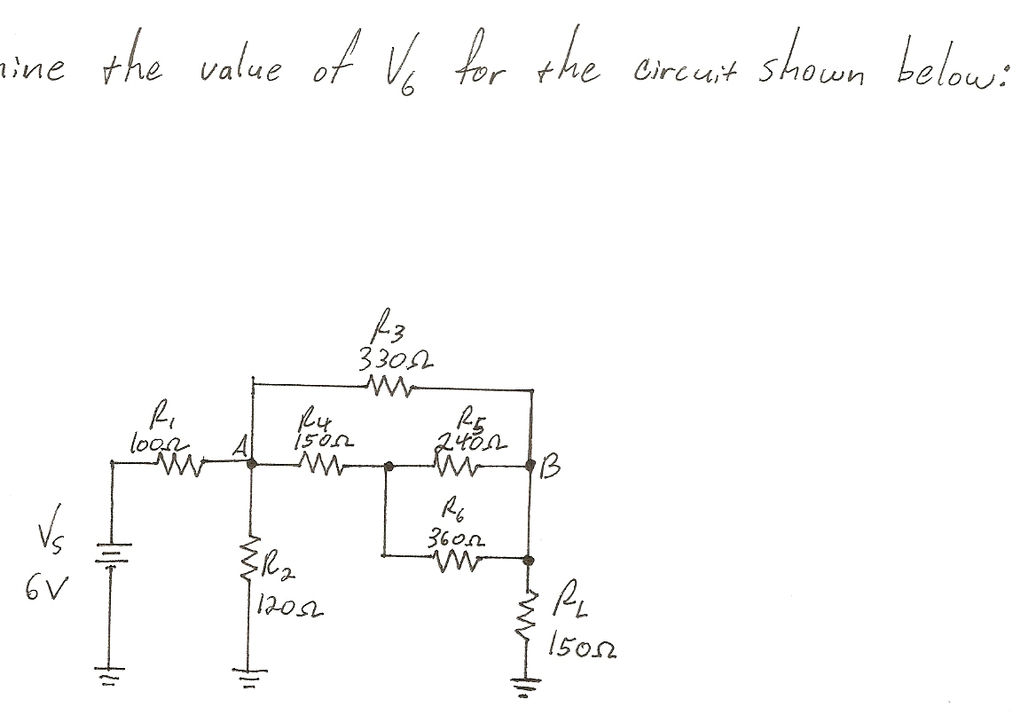 Solved line the value of V6 for the circuit shown below: | Chegg.com