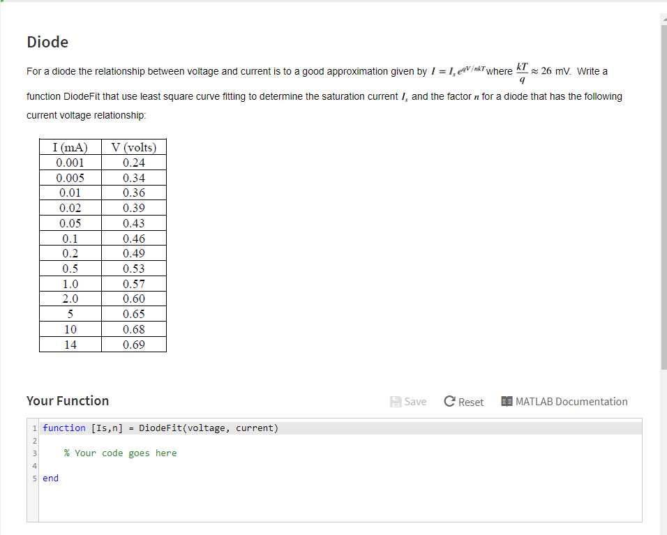 Matlab help. Please write code that would go in the | Chegg.com