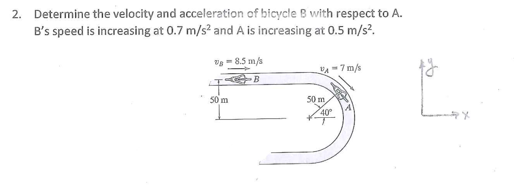 Solved Determine the velocity and acceleration of bicycle B | Chegg.com