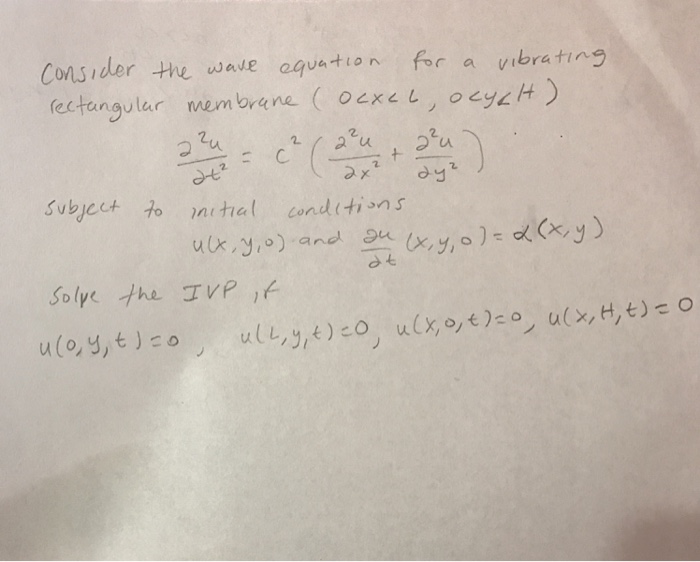 Solved Consider the wave equation for a vibrating | Chegg.com