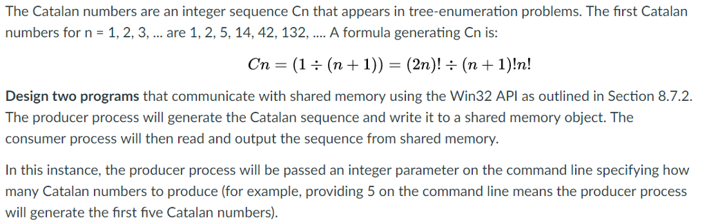 Solved The Catalan numbers are an integer sequence Cn that | Chegg.com
