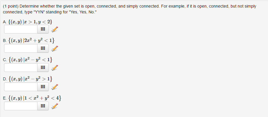 Solved Determine whether the given set is open, connected, | Chegg.com