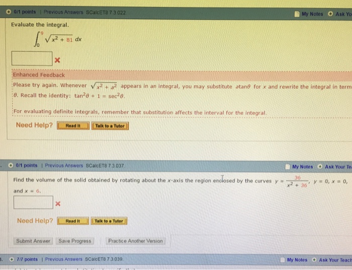 Solved Evaluate the integral. integral^9_0 Squareroot x^2 + | Chegg.com