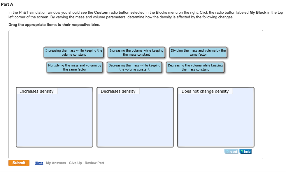 Solved In the PhET simulation window you should see the | Chegg.com