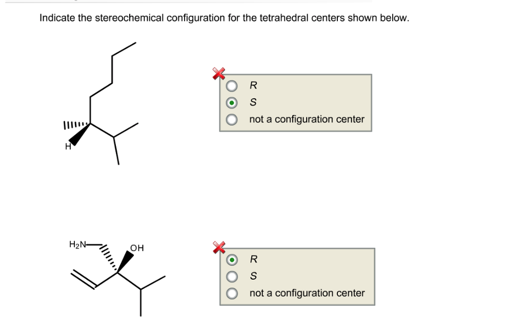Solved Indicate the stereochemical configuration for the | Chegg.com