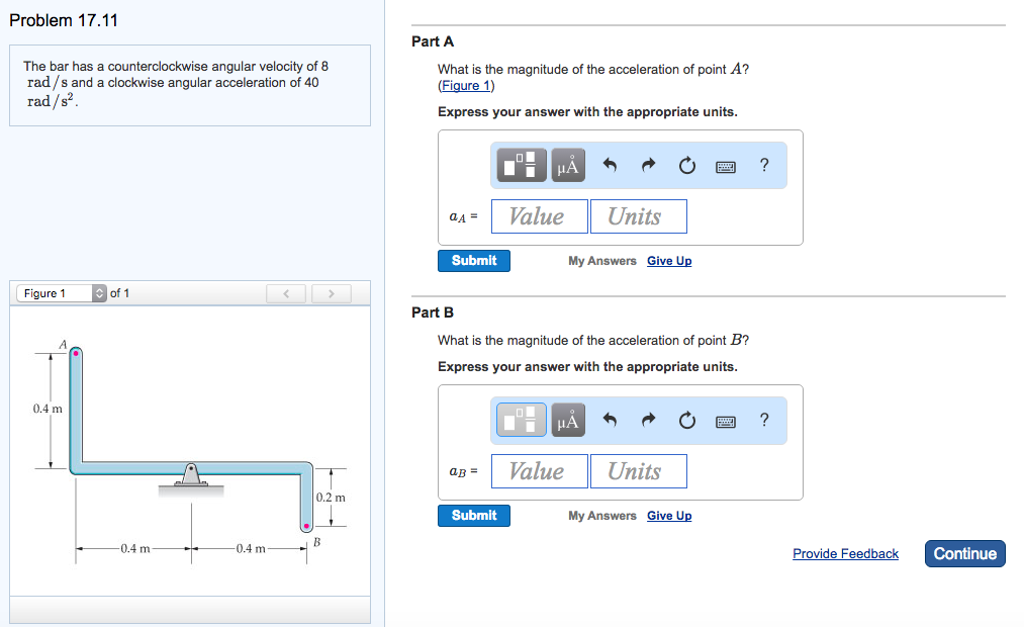 Solved The bar has a counterclockwise angular velocity of 8 | Chegg.com