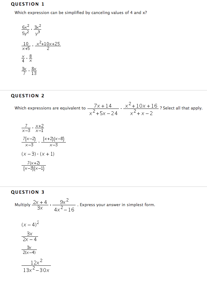 Solved QUESTION 1 Which expression can be simplified by | Chegg.com