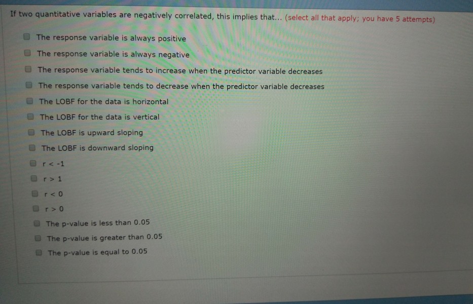 Solved If two quantitative variables are negatively | Chegg.com
