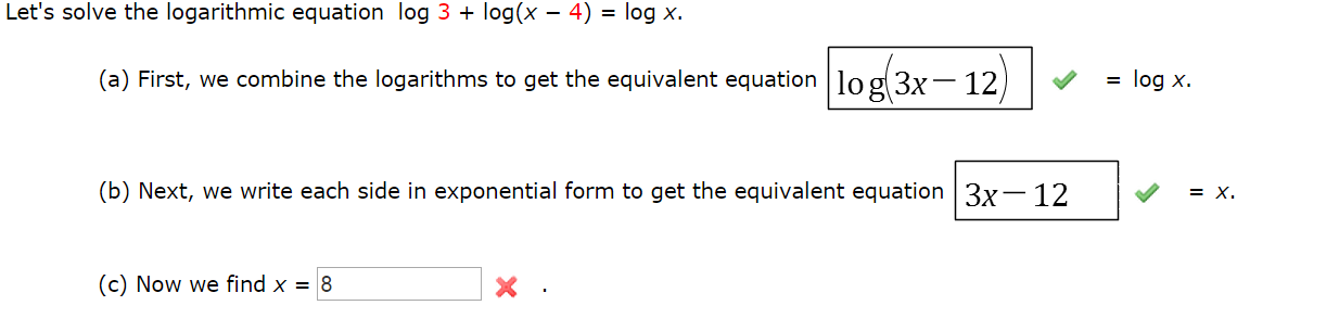 Solved Solve the logarithmic equation for x. | Chegg.com