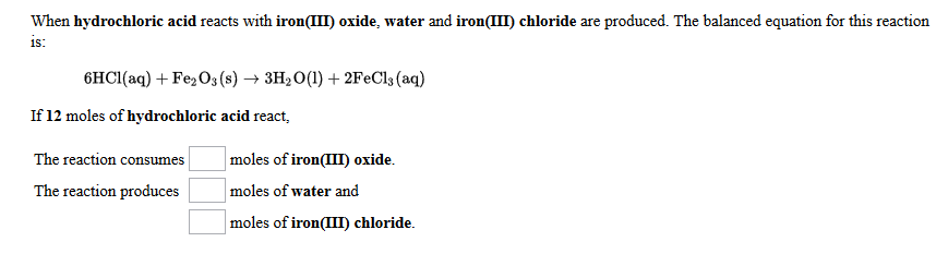 Solved When Hydrochloric Acid Reacts With Iron III Oxide Chegg solved-when-hydrochloric-acid-reacts-with-iron-iii-oxide-chegg