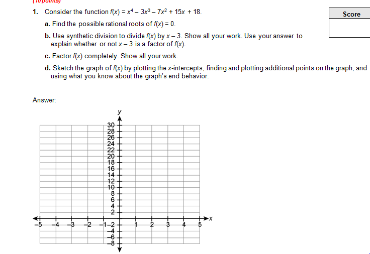 Solved Consider the function f(x) = xA- 3x - 7x2 + 15x + 18. | Chegg.com