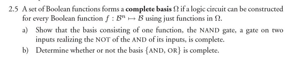 Solved A set of Boolean functions forms a complete basis Ohm | Chegg.com