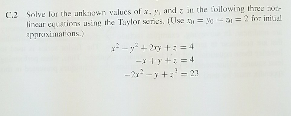 Solved Solve for the unknown values of x, y, and z in the | Chegg.com