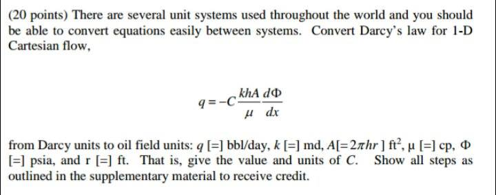 Solved There are several unit systems used throughout the | Chegg.com