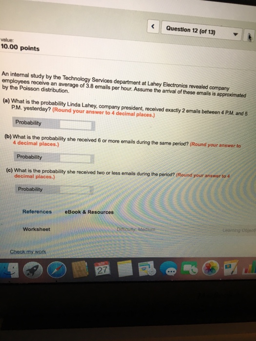 Solved An internal study by the Technology Services | Chegg.com