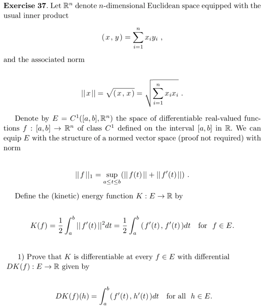 Solved Exercise 37. Let Rn denote n-dimensional Euclidean | Chegg.com