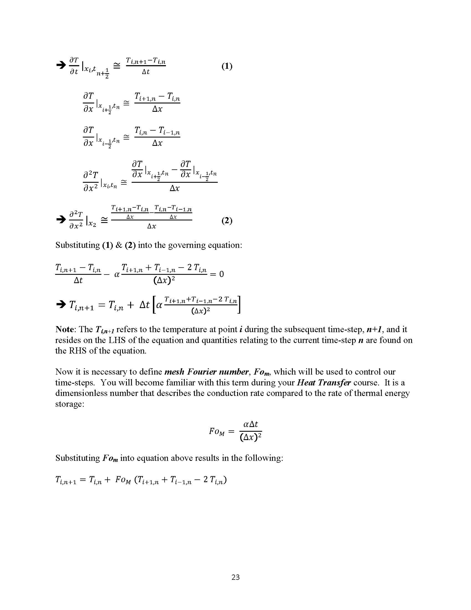 Pre-Lab #10 1-D Heat Conduction Finite Difference | Chegg.com