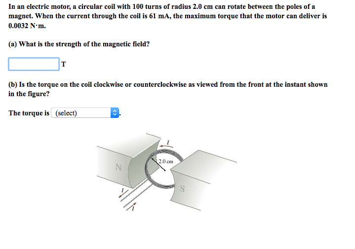 Solved In an electric motor, a circular coil with 100 turns | Chegg.com