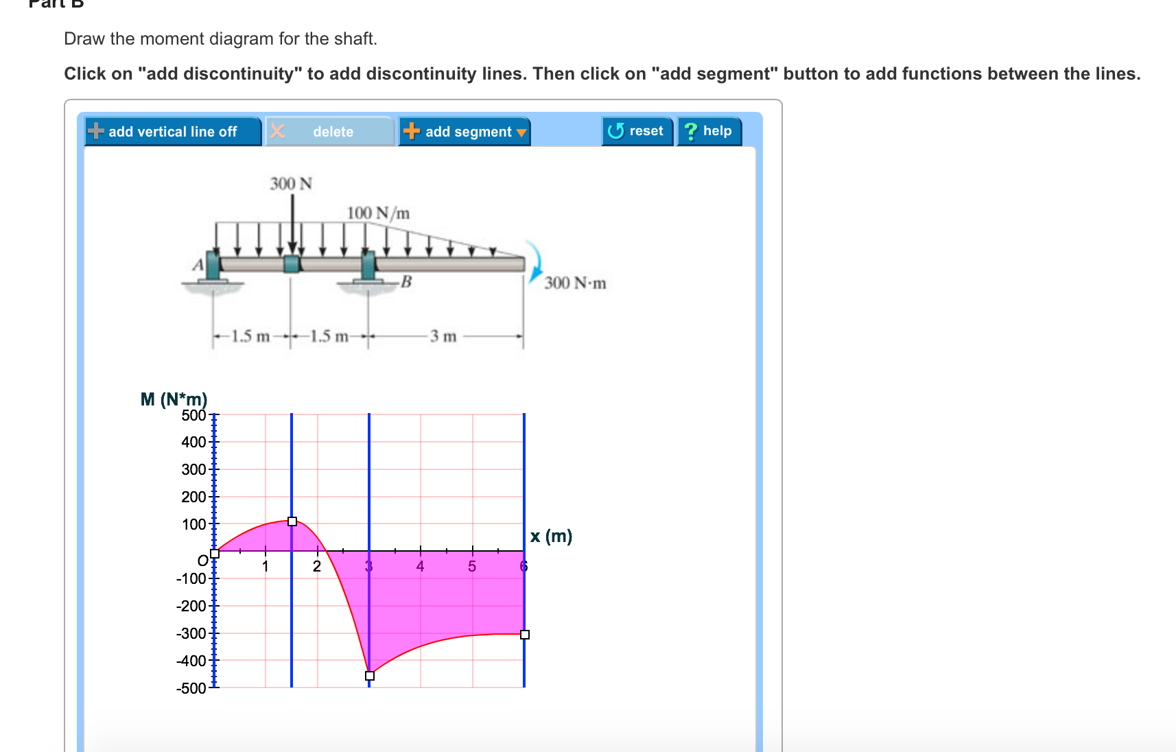 Solved Draw the moment diagram for the shaft. Click on "add | Chegg.com