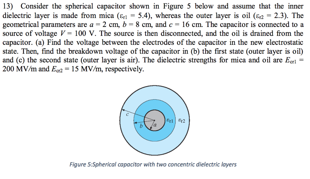 Solved Consider the spherical capacitor shown in Figure 5 | Chegg.com