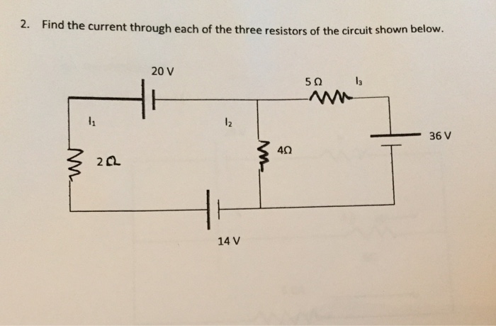 Solved Find the current through each of the three resistors | Chegg.com