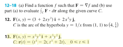 Solved 12-18 (a) Find a function f such that F-F/ and (b) | Chegg.com