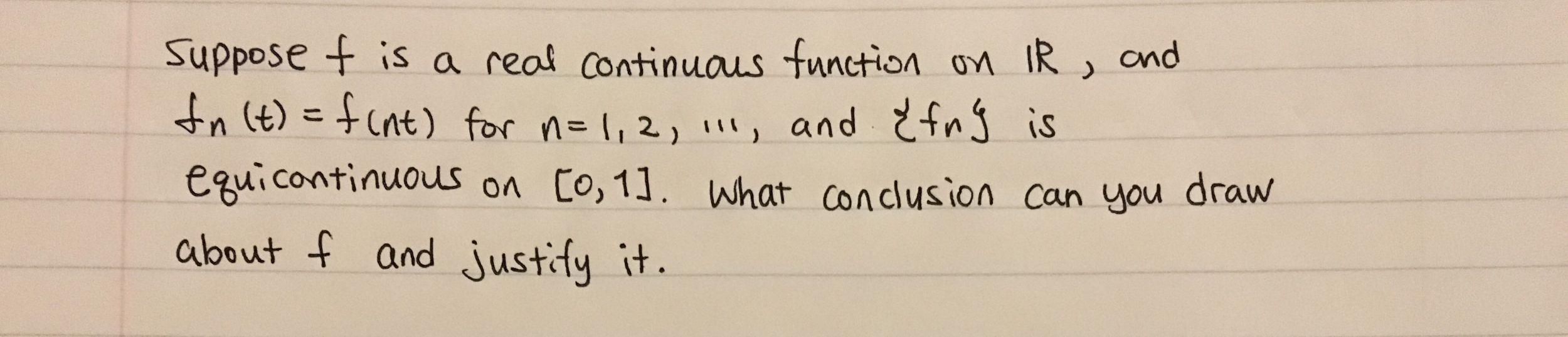 Solved Suppose f is a real continuous function on IR, and | Chegg.com