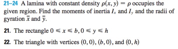 Solved A lamina with constant density Rho(x, y) = Rho | Chegg.com
