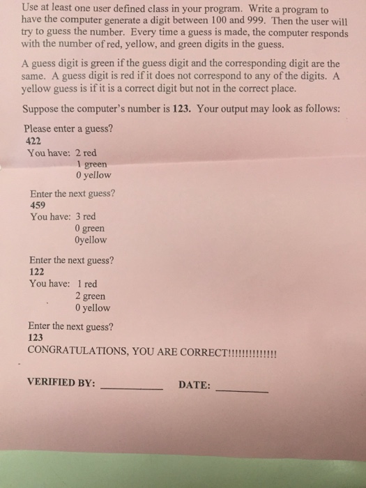 Solved Use at least one user defined class in your program. | Chegg.com