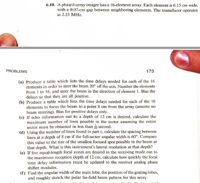 6.10. A phased-array imager has a 16-element array. | Chegg.com
