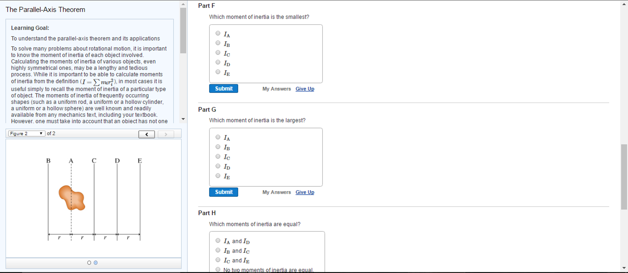 Solved The parallel-axis theorem and its applications To | Chegg.com