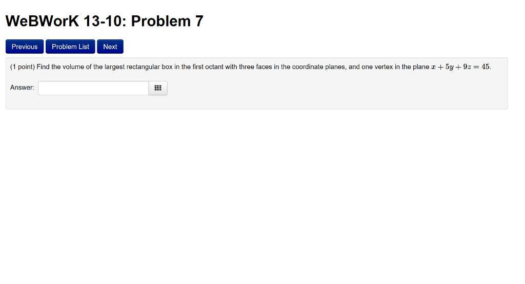 Solved Find The Volume Of The Largest Rectangular Box In The