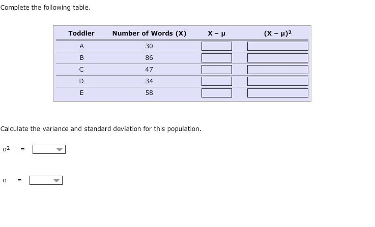 Solved 4. Standard deviation and variance for a population | Chegg.com