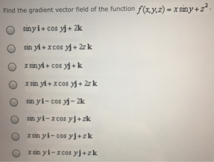 Solved Find the gradient vector field of the function f (x, | Chegg.com