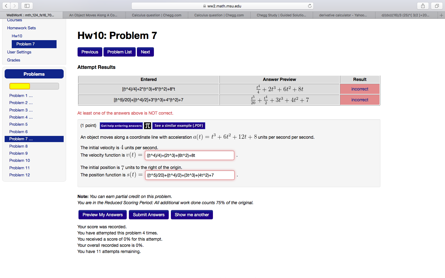 Solved An Object Moves Along A Coordinate Line With