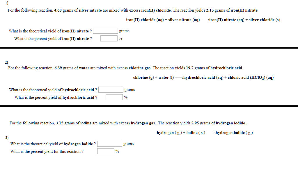 Solved 1) For the following reaction, 4.68 grams of silver | Chegg.com