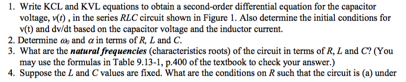 Solved 1. Write KCL and KVL equations to obtain a | Chegg.com
