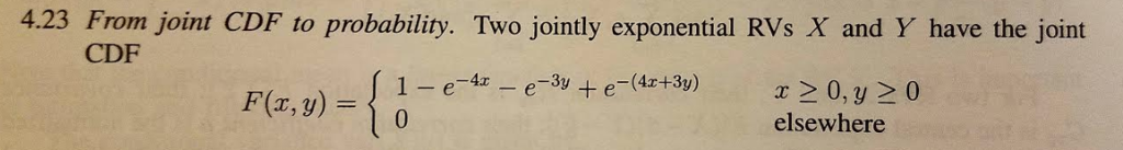 Solved 4.1 From joint CDF to probability. Consider the | Chegg.com