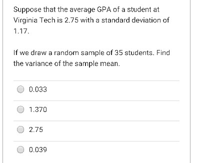 Solved Suppose that the average GPA of a student at Virginia | Chegg.com