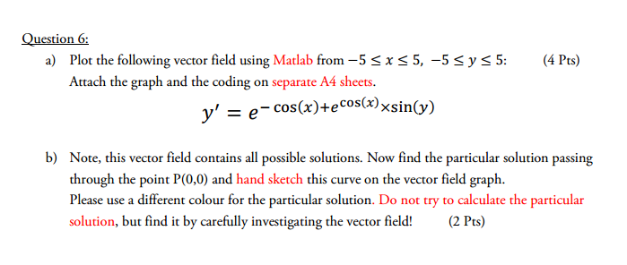 Solved A Plot The Following Vector Field Using Matlab From 5691