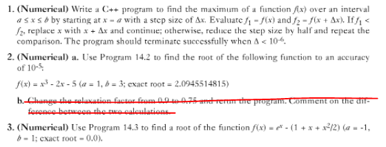 1. (Numerical) Write a Cprogram to find the maximum | Chegg.com