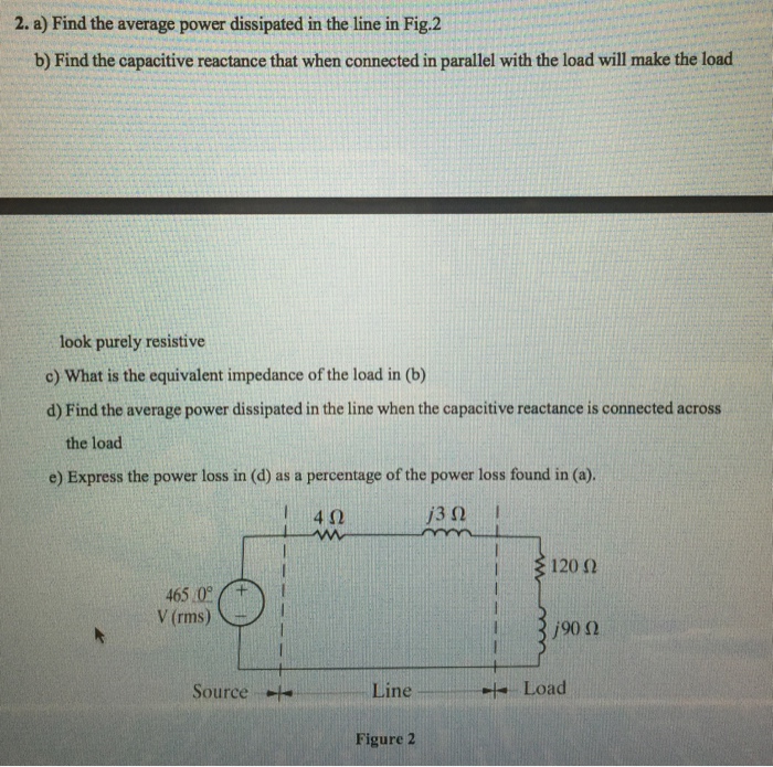 Solved Find the average power dissipated in the line in | Chegg.com