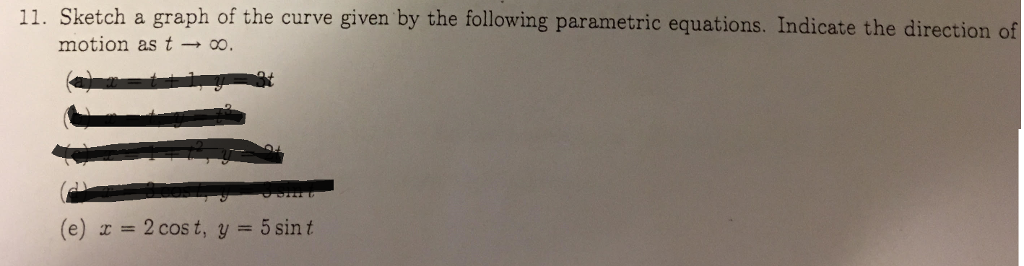Solved Sketch a graph of the curve given by the following | Chegg.com