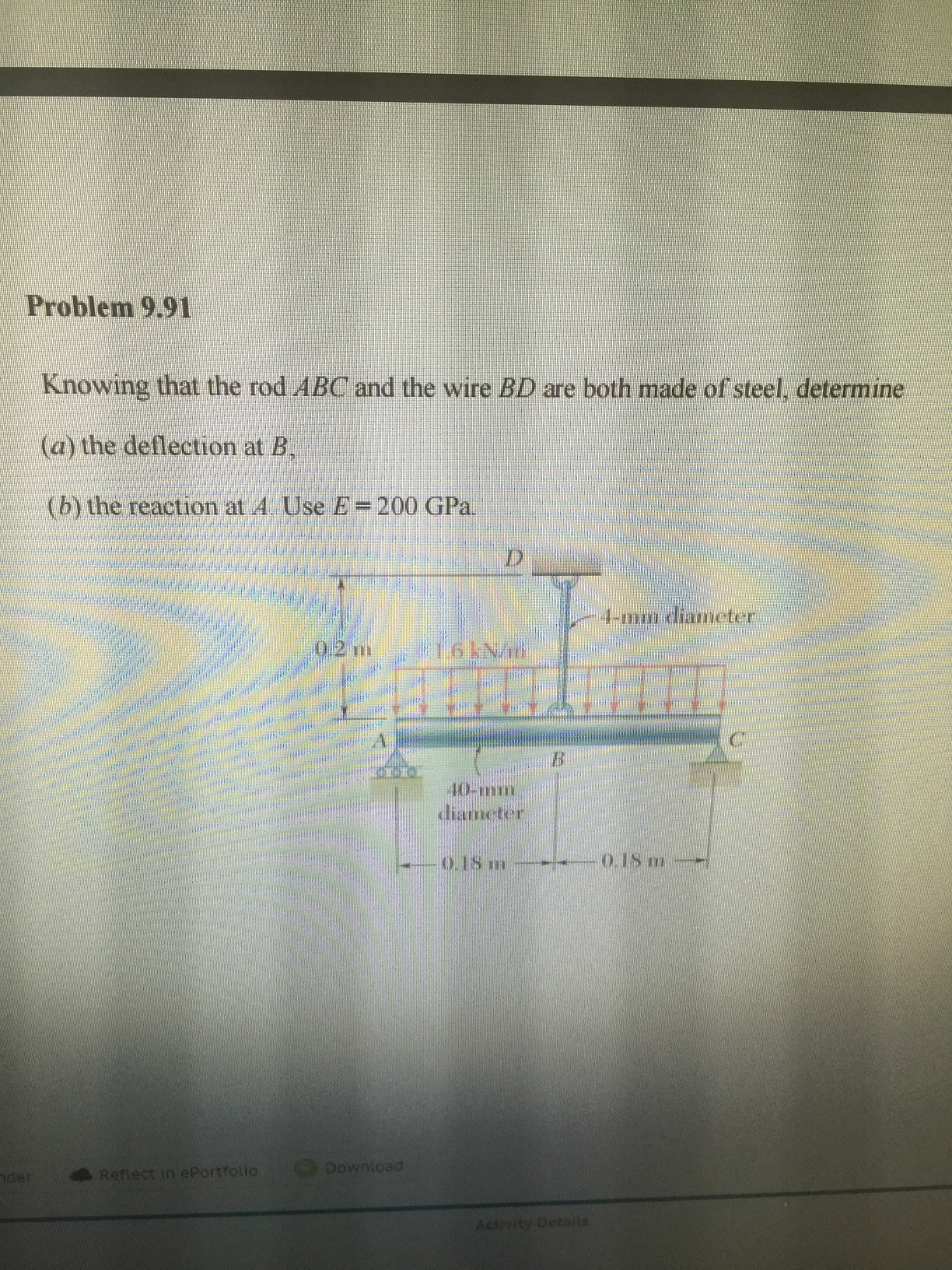 Solved Knowing that the rod ABC and the wire BD are both | Chegg.com