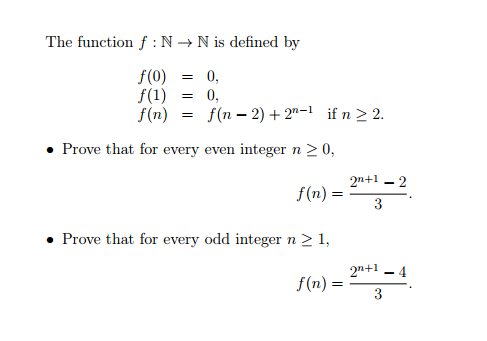 Solved The function f: N rightarrow N is defined by f(0) = | Chegg.com