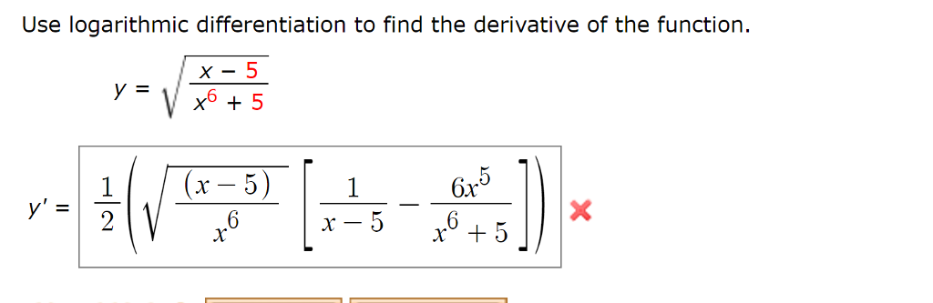 Solved Use logarithmic differentiation to find the | Chegg.com