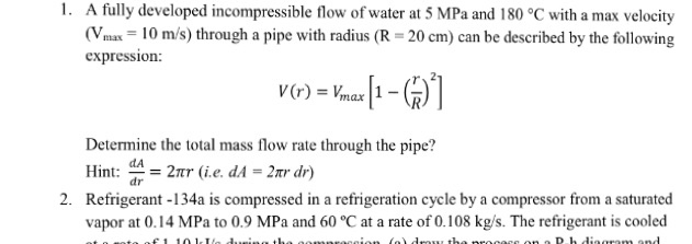 Solved A fully developed incompressible flow of water at 5 | Chegg.com