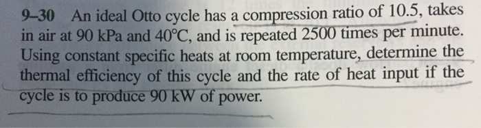 Solved An ideal Otto cycle has a compression ratio of 10.5, | Chegg.com