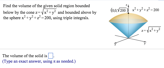Solved Find the volume of the given solid region bounded | Chegg.com