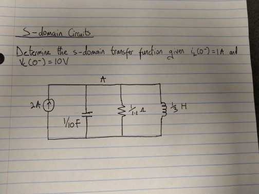 Solved Determine the s-domain transfer function given | Chegg.com